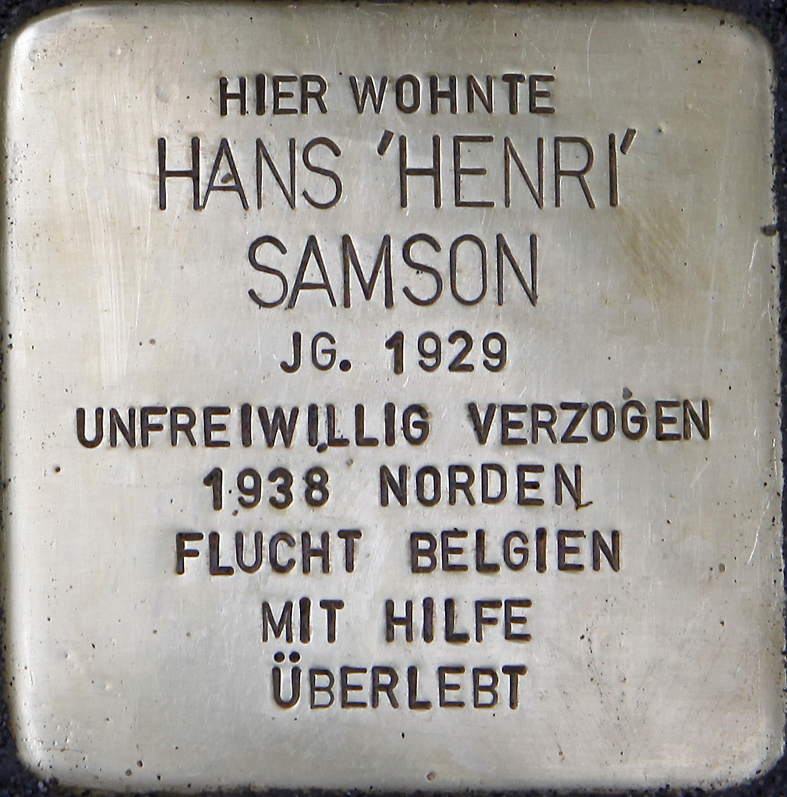 Hans „Henry“ Samson | Stolpersteine Aurich